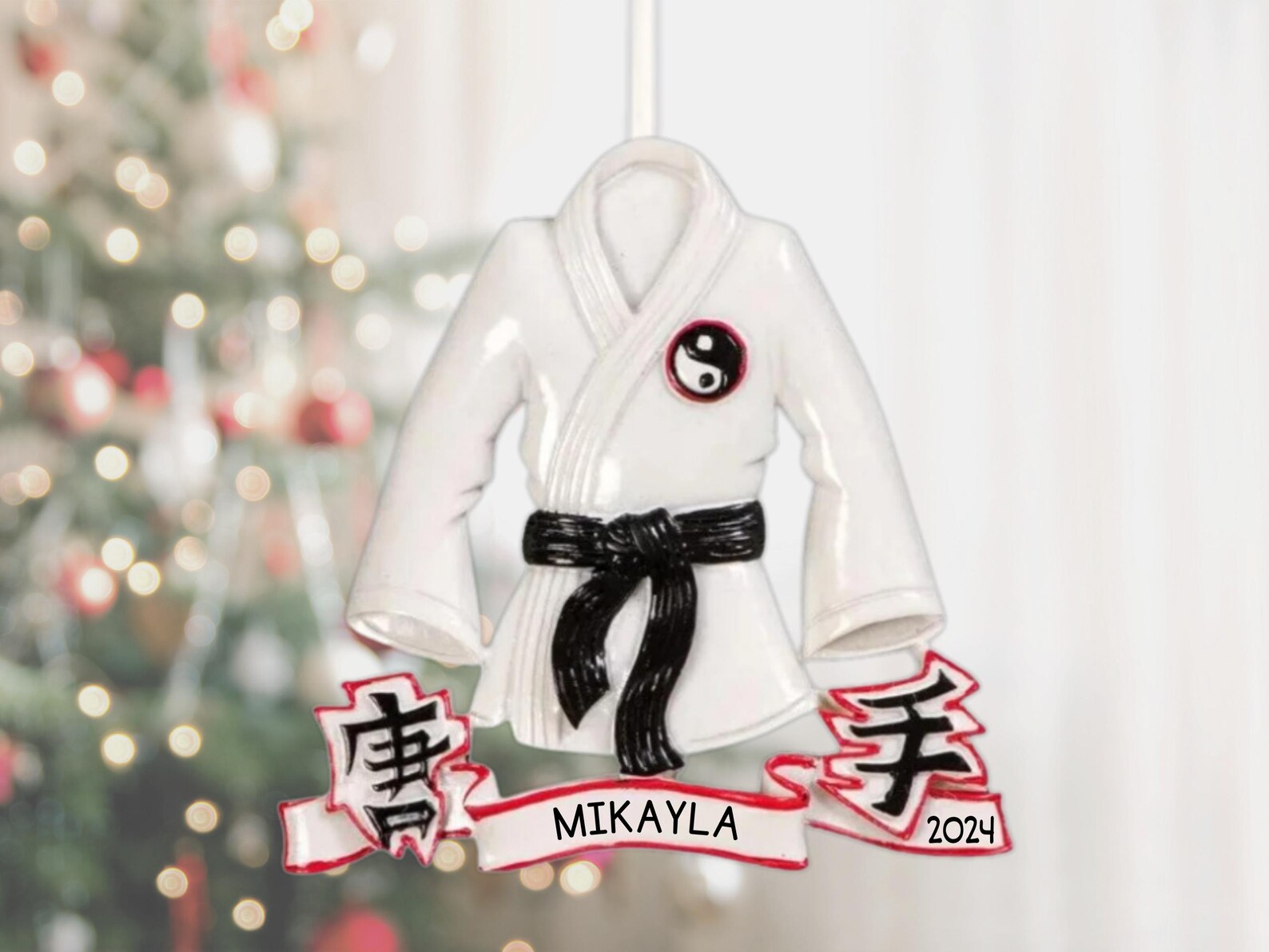Personalized Karate Christmas Ornament, Karate Gi Hanging Holiday Tree ...