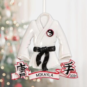 Personalized Karate Christmas Ornament, Karate Gi Hanging Holiday Tree ...