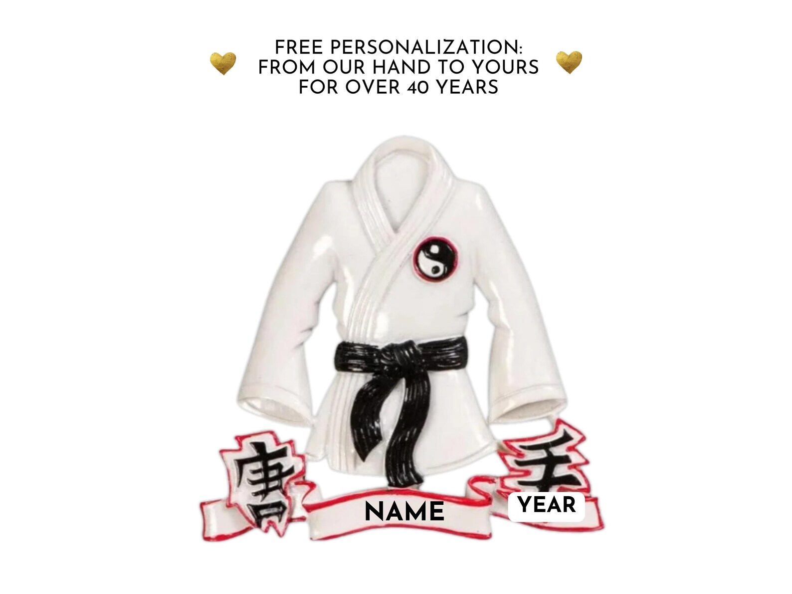 Personalized Karate Christmas Ornament, Karate Gi Hanging Holiday Tree ...