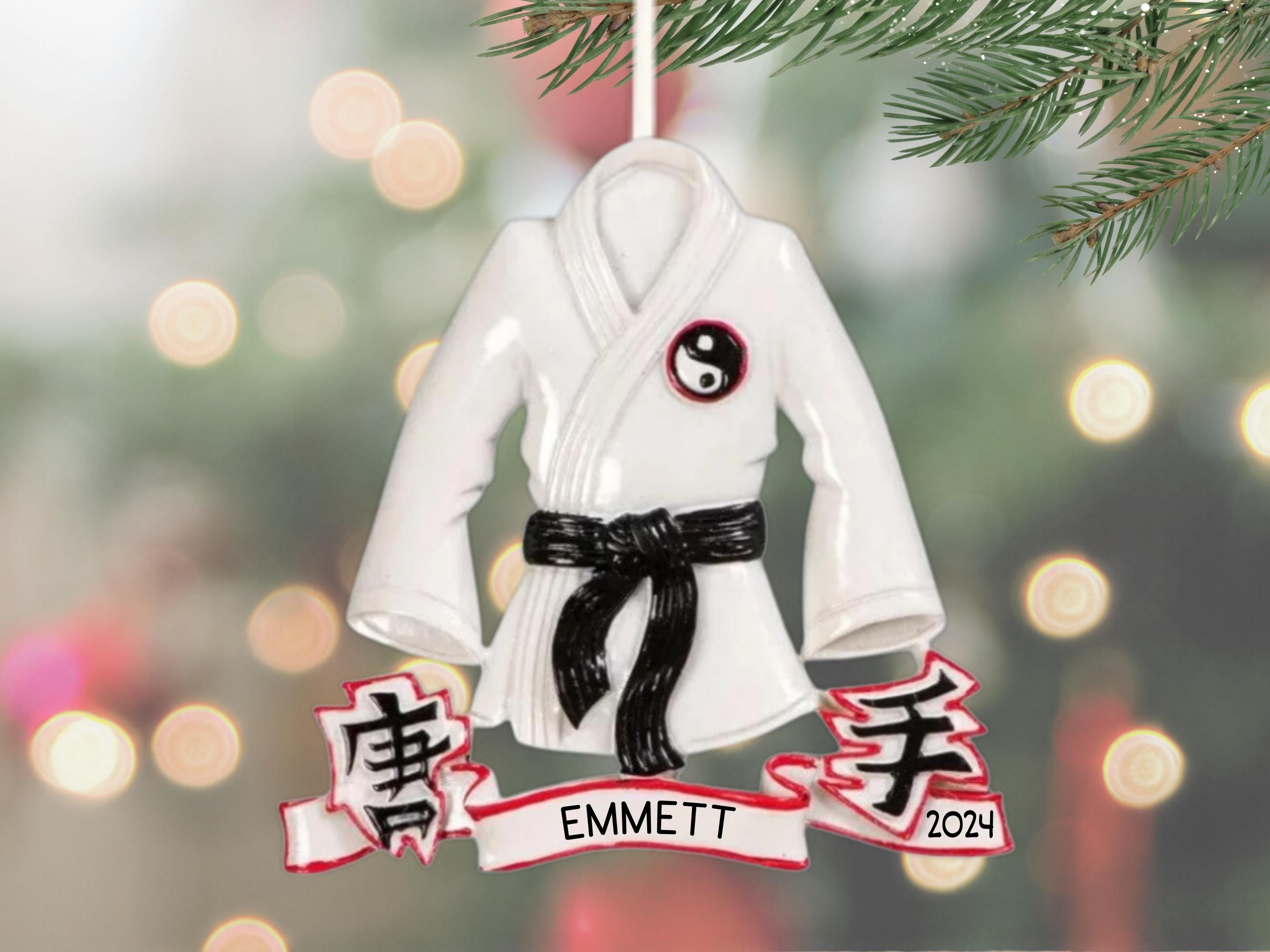 Personalized Karate Christmas Ornament, Karate Gi Hanging Holiday Tree ...