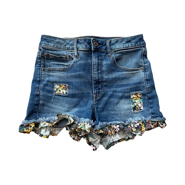 Ruffle Denim Shorts - Etsy