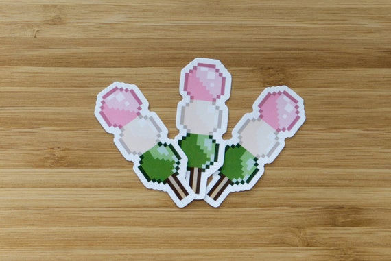 Hanami Dango Pixel Art Stickers Food Japanese Snack Water - Etsy