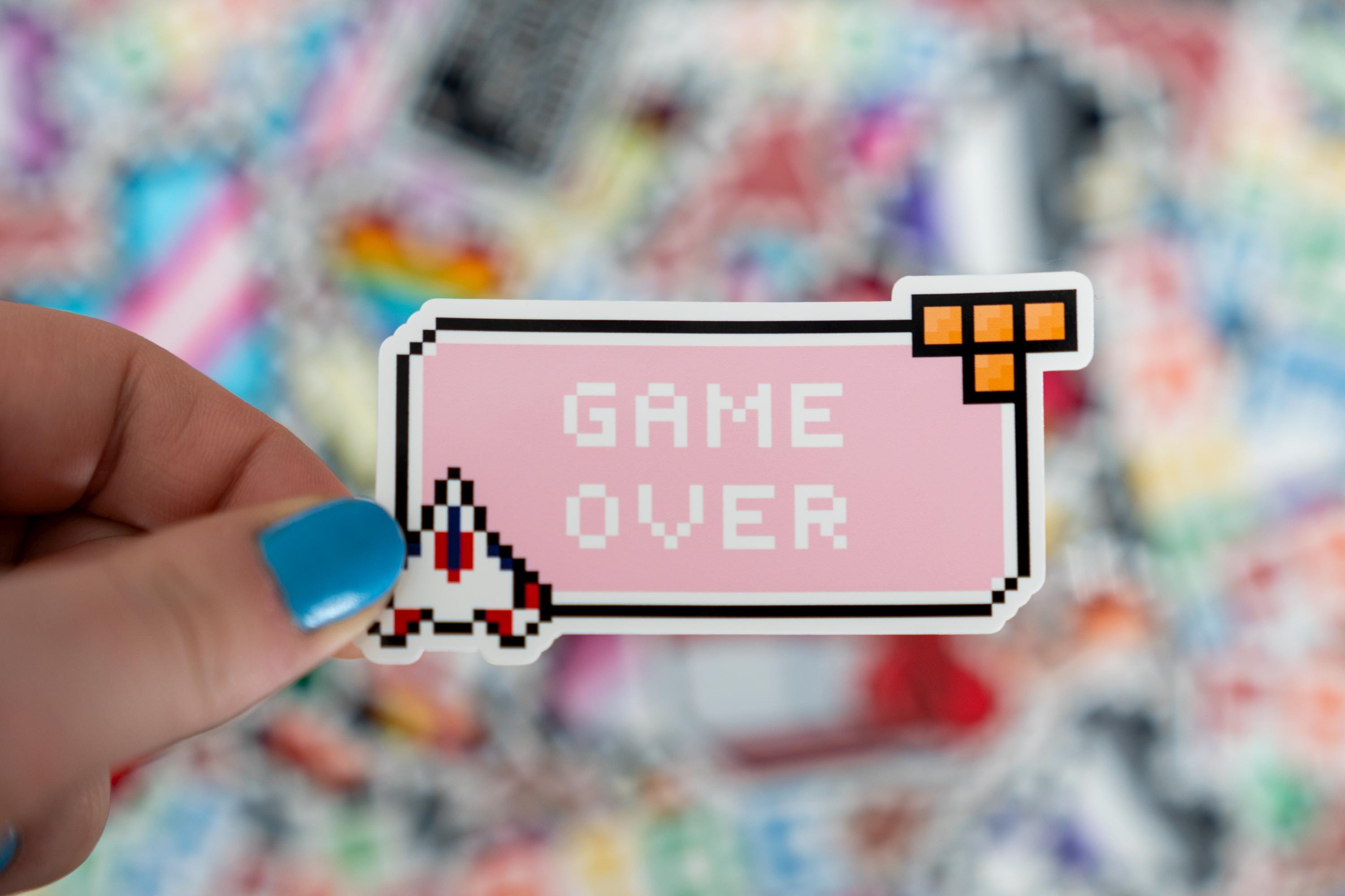 Chiaki Nanami Themed 'game Over' Pixel Art Sticker - Danganronpa, Anime ...
