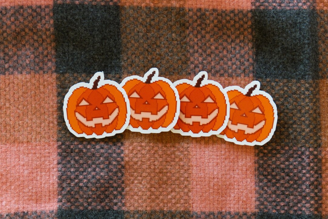 Jack-o-lantern Pixel Art Stickers - Halloween, Fall, Pumpkin ...