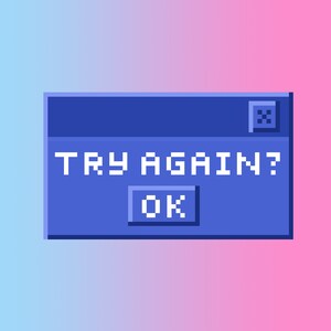 Try Again? Pop up Pixel Art Sticker - Positivity Mental Health Notebook ...