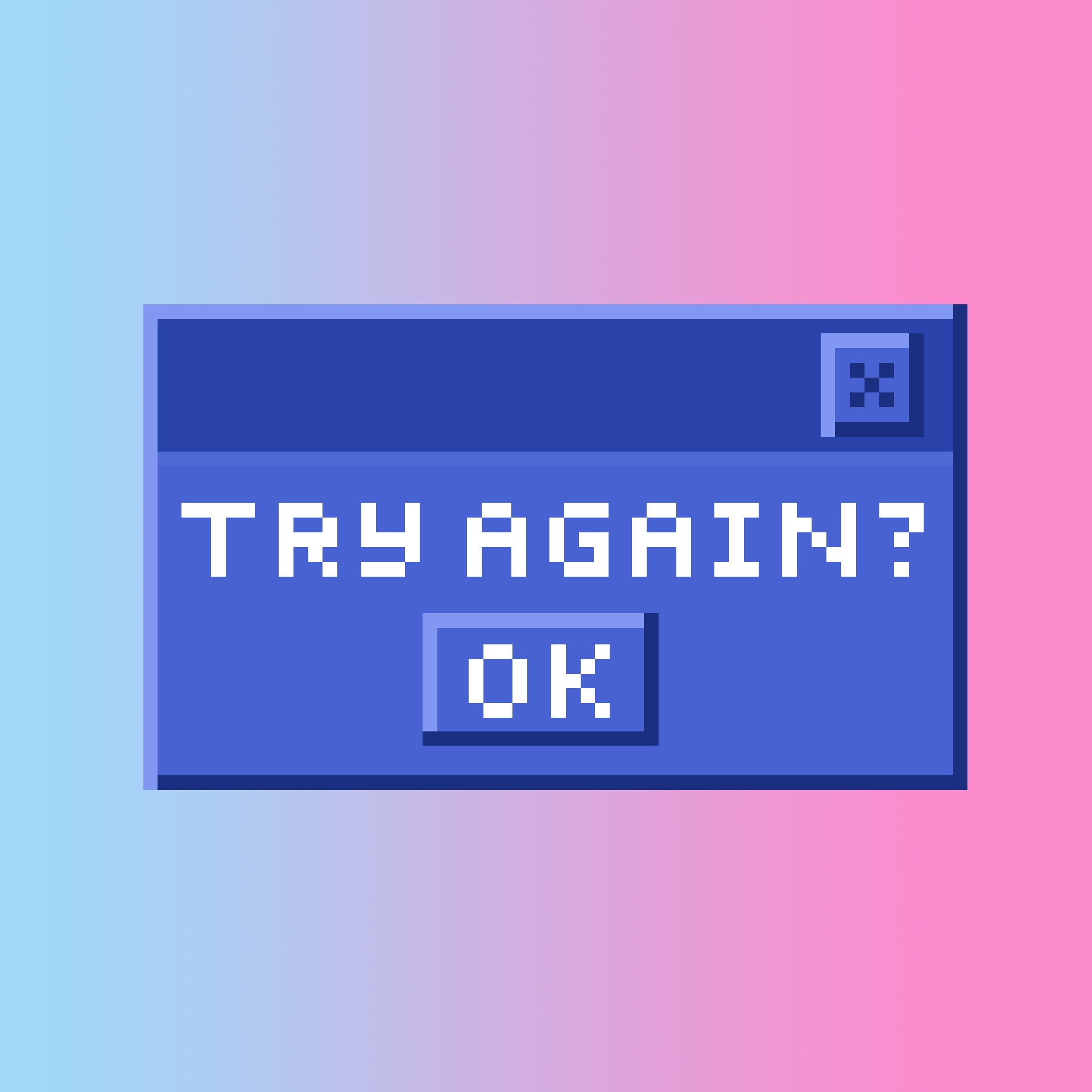 Try Again? Pop up Pixel Art Sticker - Positivity Mental Health Notebook ...