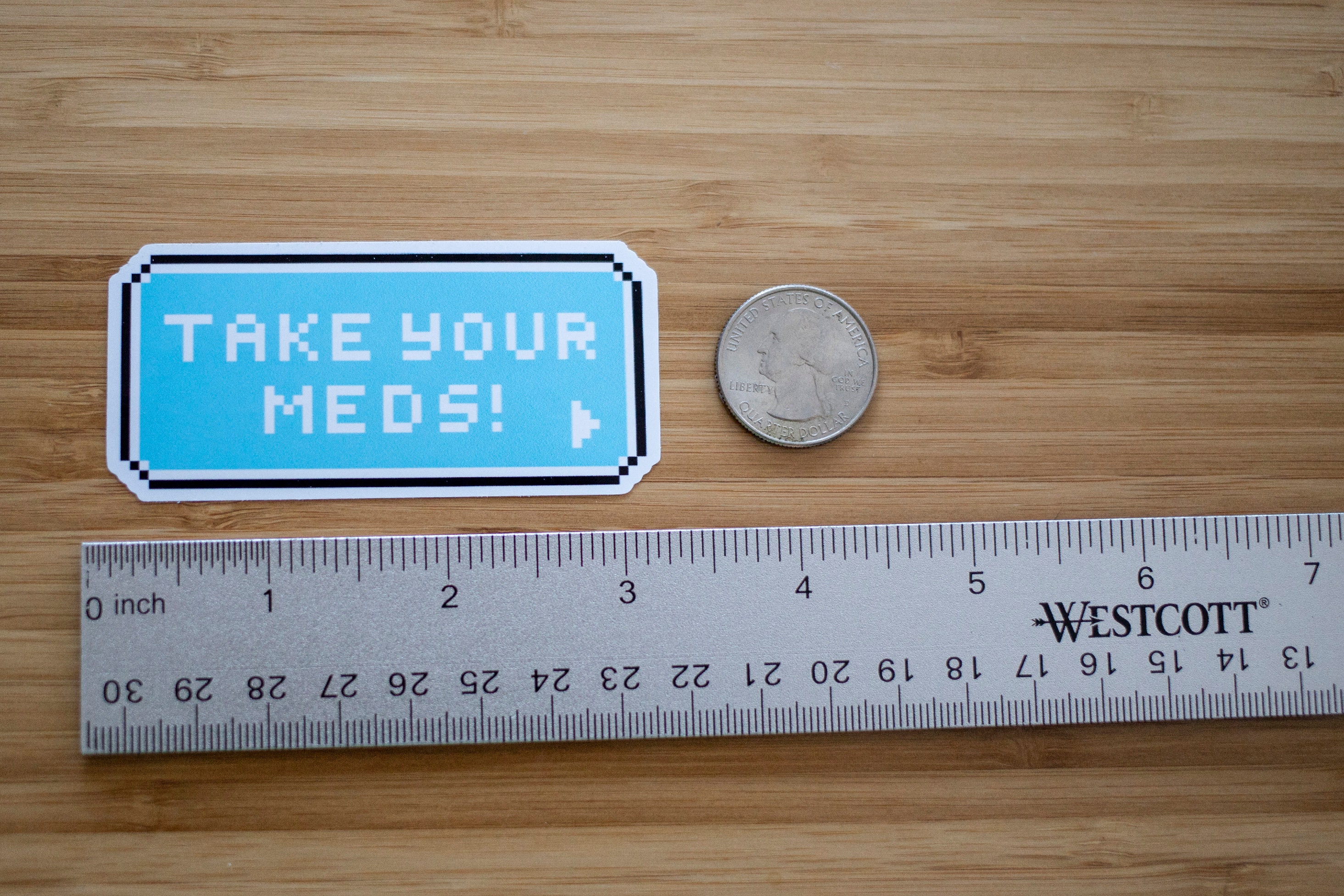 Take Your Meds Pixel Art Sticker Medication Reminder, Mental Health ...