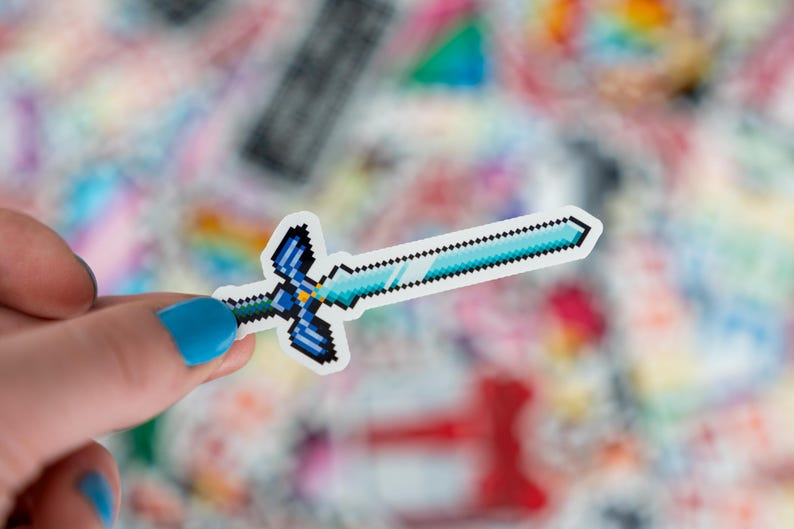 Master Sword Pixel Art Sticker - Loz, Zelda Decal, Gaming Gift - Etsy