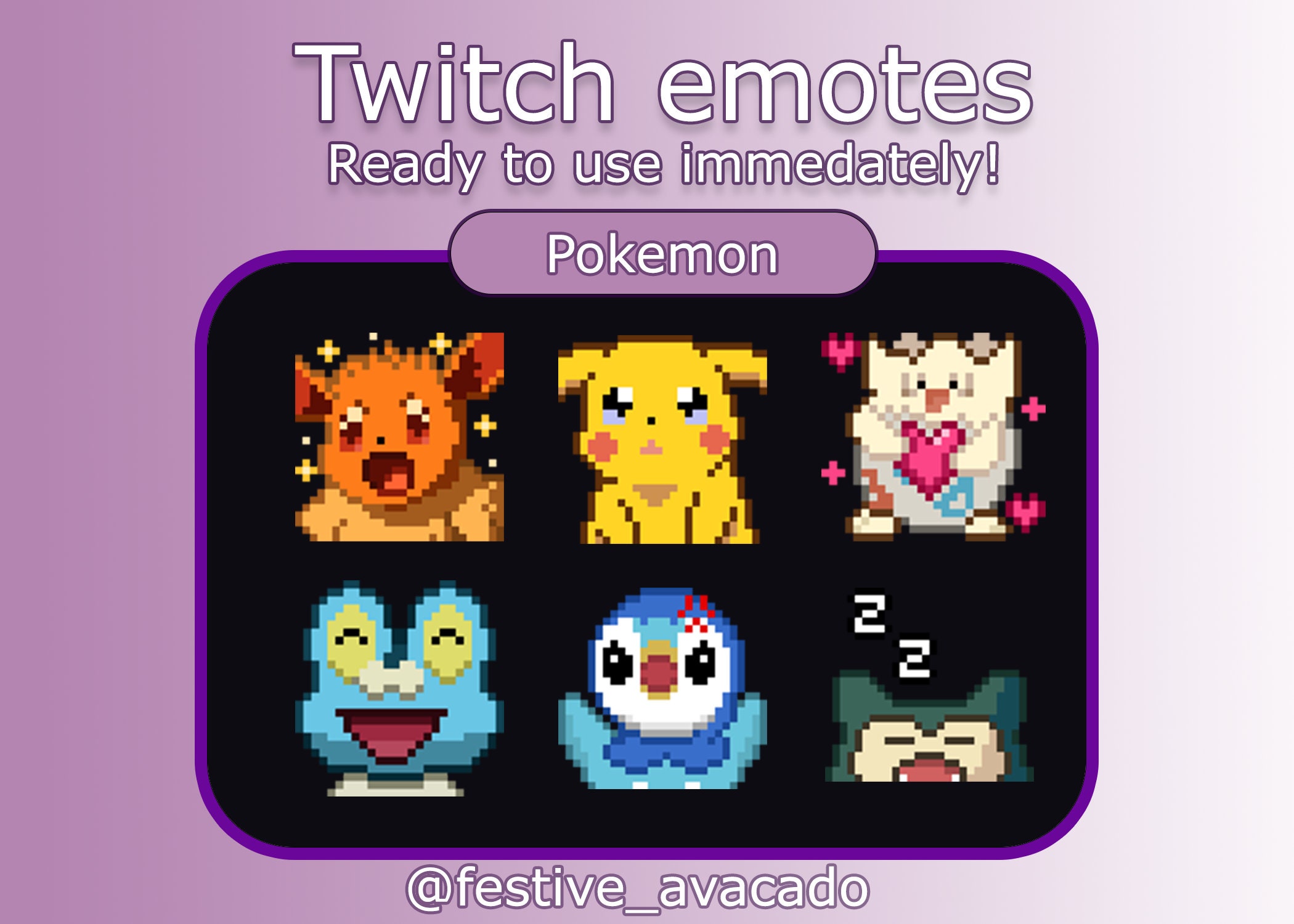 6 Pokémon Emotes for Twitch Streamers Reactions, Pikachu, Pixel Art ...