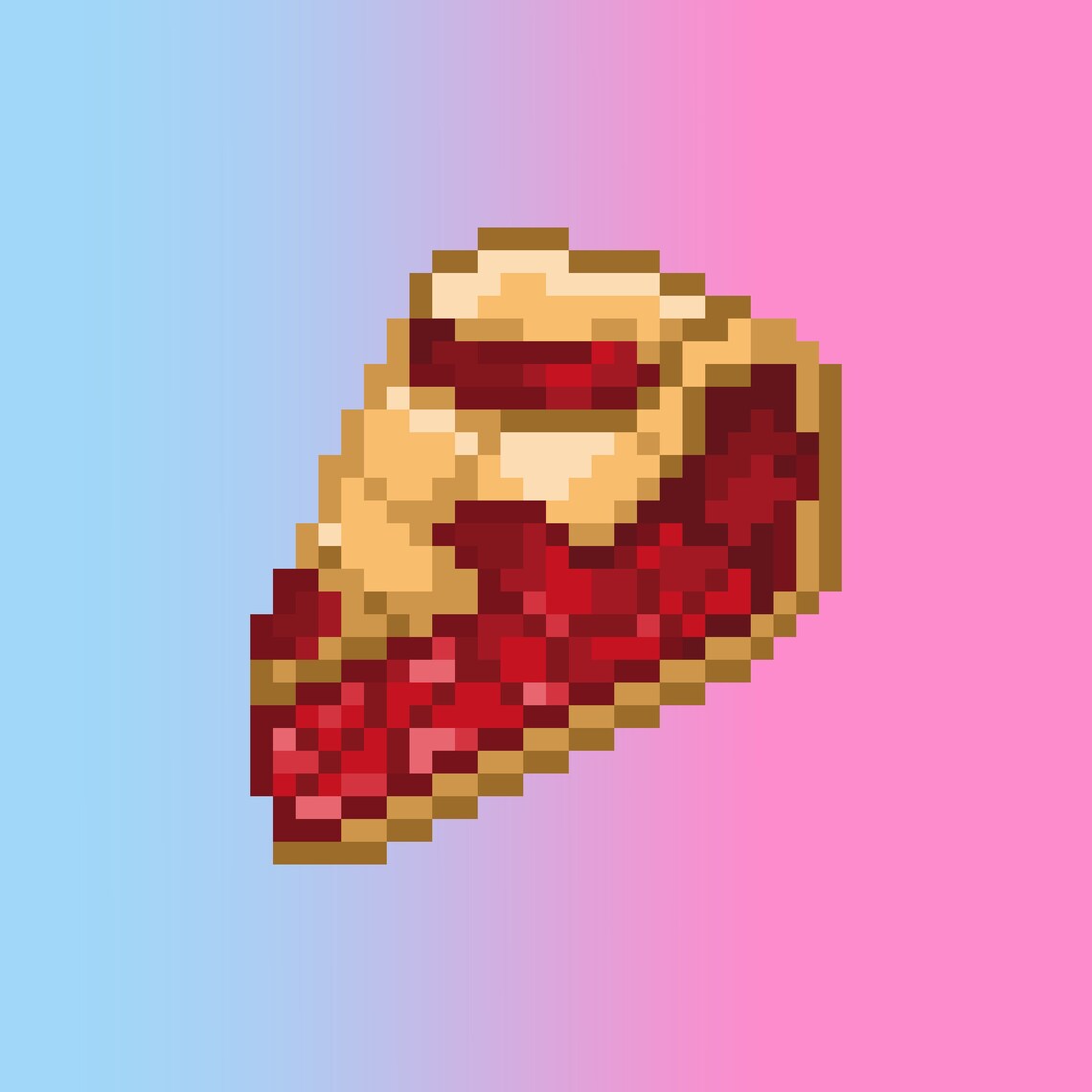 Berry Pie Pixel Art Sticker - Cute Dessert Sticker, Video Game Food ...