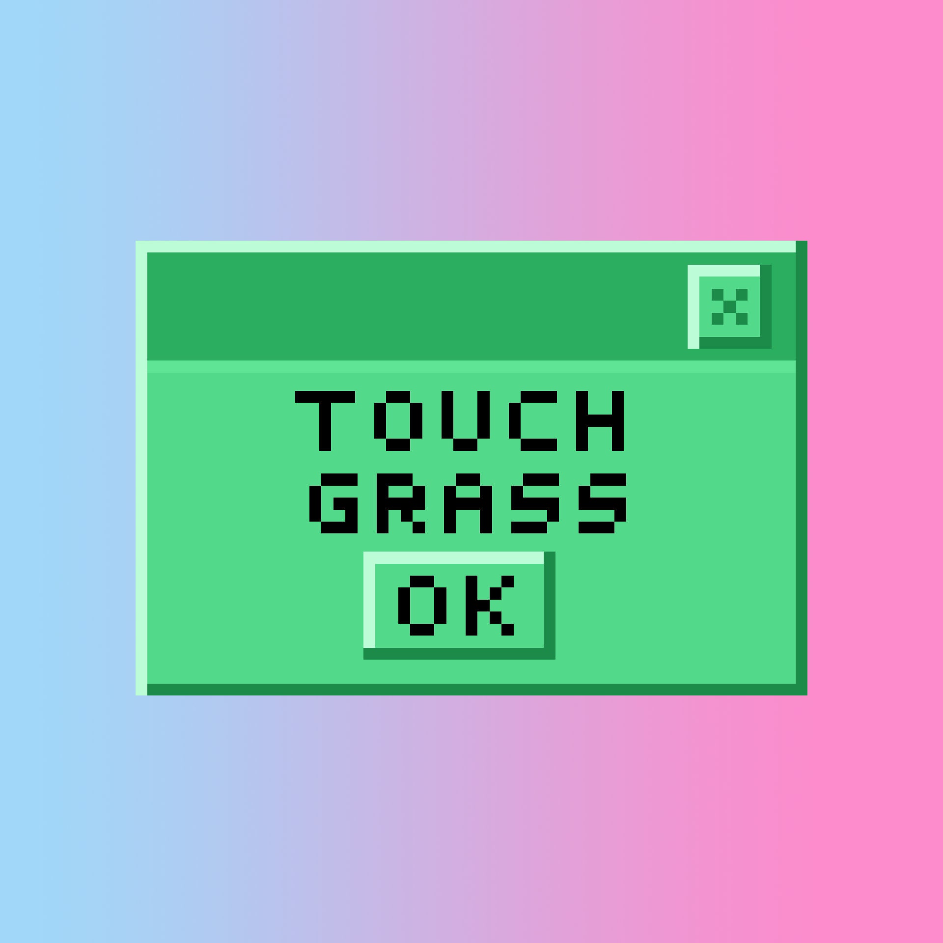 Touch Grass Pop up Pixel Art Sticker Meme, Gamer, Notebook Decal - Etsy