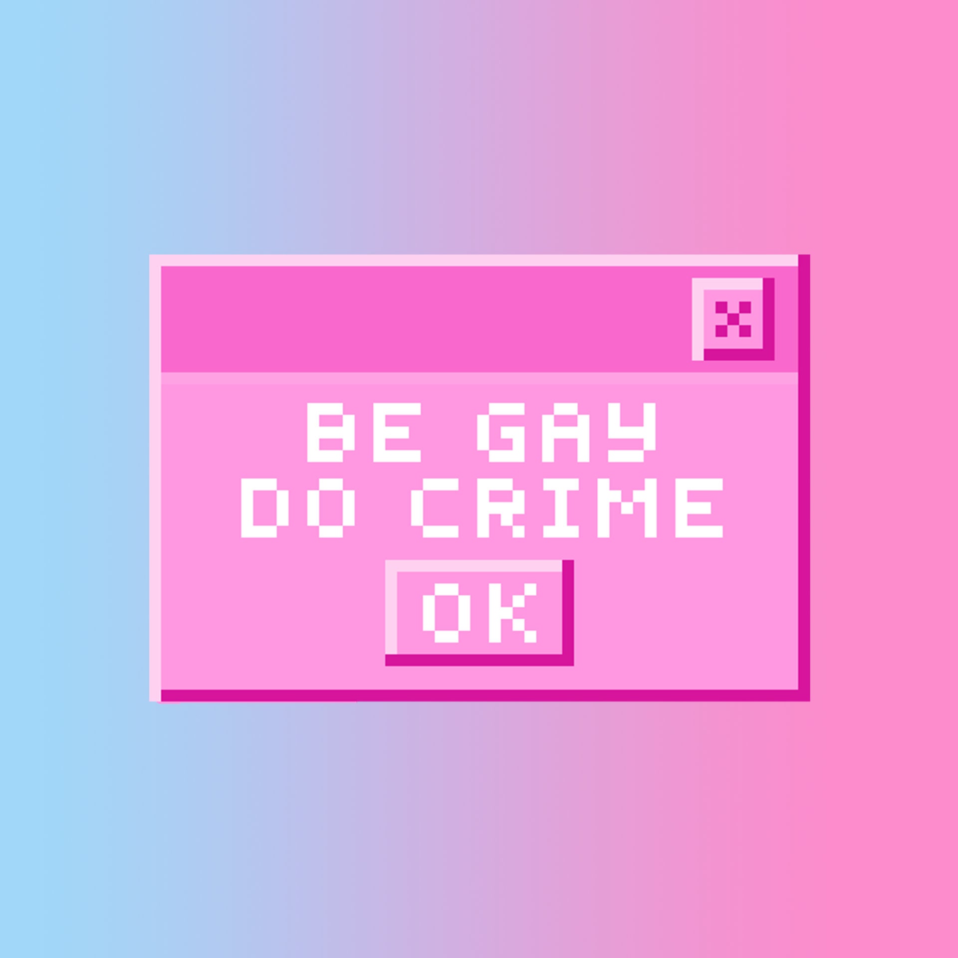 Be Gay Do Crime Pop up Pixel Art Sticker LGBTQ, Waterproof, Notebook ...
