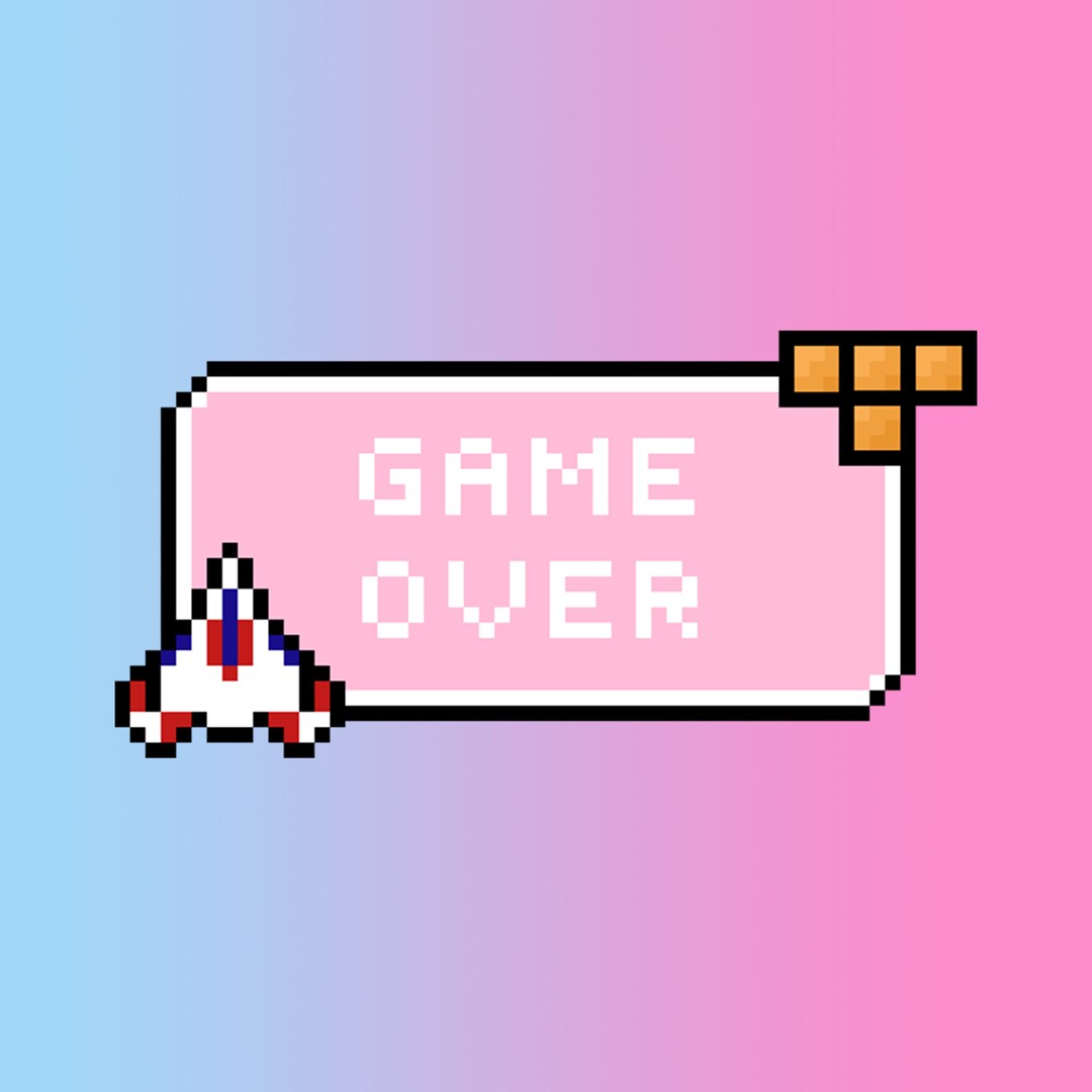 Chiaki Nanami Themed 'game Over' Pixel Art Sticker - Danganronpa, Anime ...