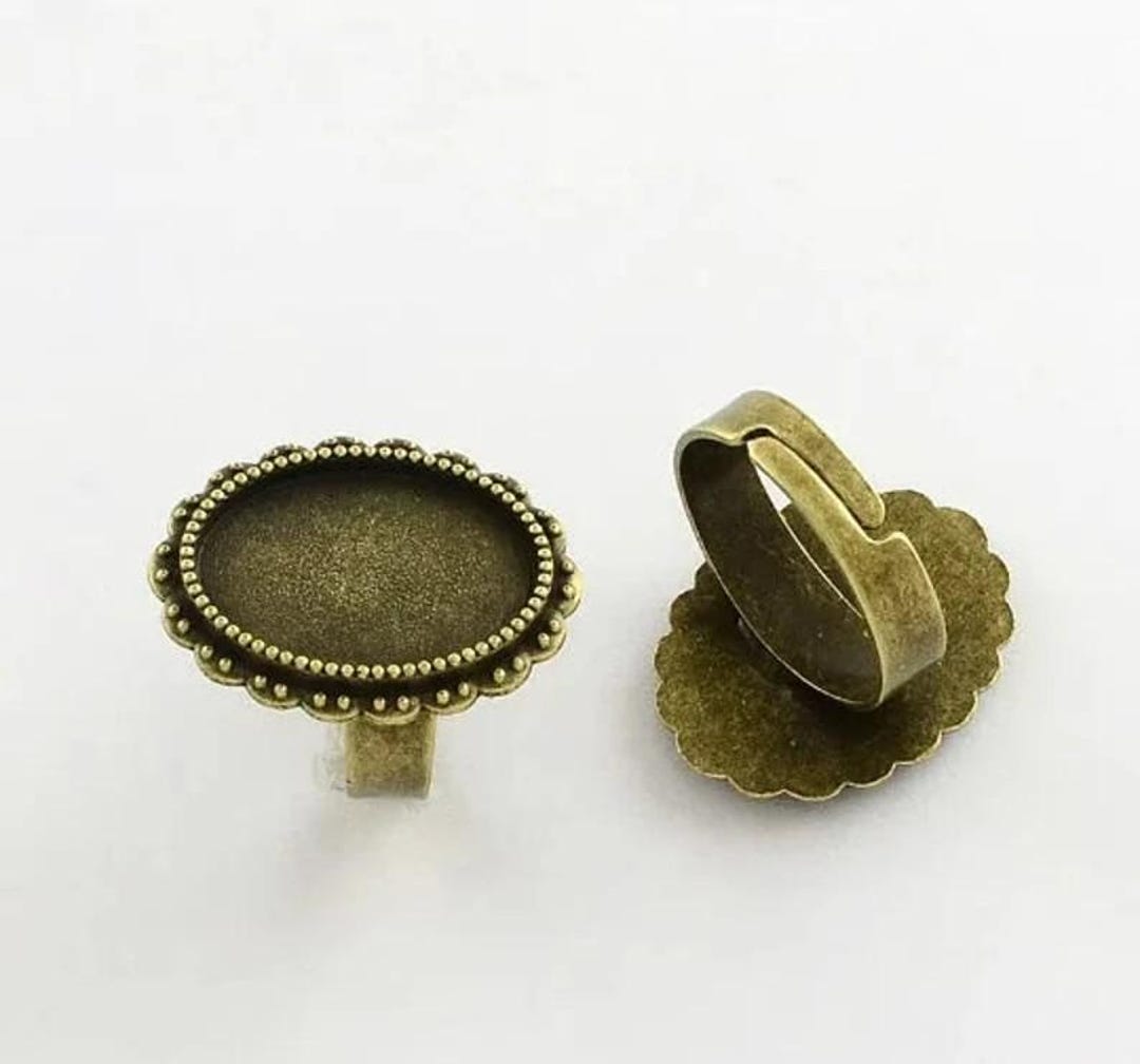 5 Adjustable Bronze Color Ring Supports for 13x18 Mm Cabochon - Etsy