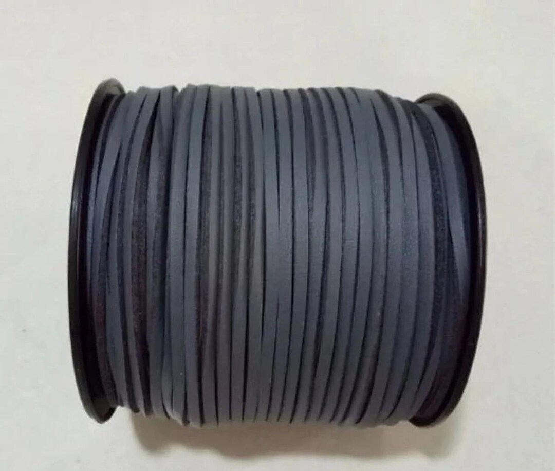5 Meters of 3 Mm Wide Suede Cord With Gray Faux Leather Effect - Etsy