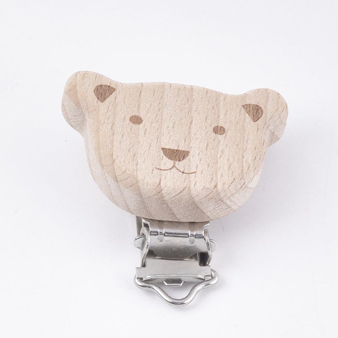 Set of 2 Wooden Clips for Attaching Teddy Bear Pacifiers - Etsy
