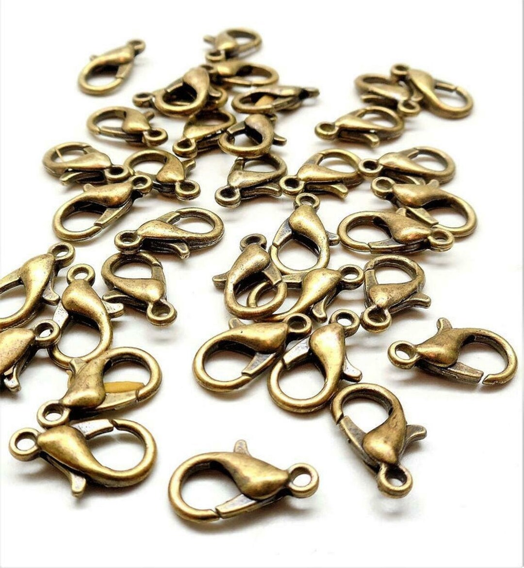10 Bronze Brass Lobster Clasps 21x12 Mm - Etsy