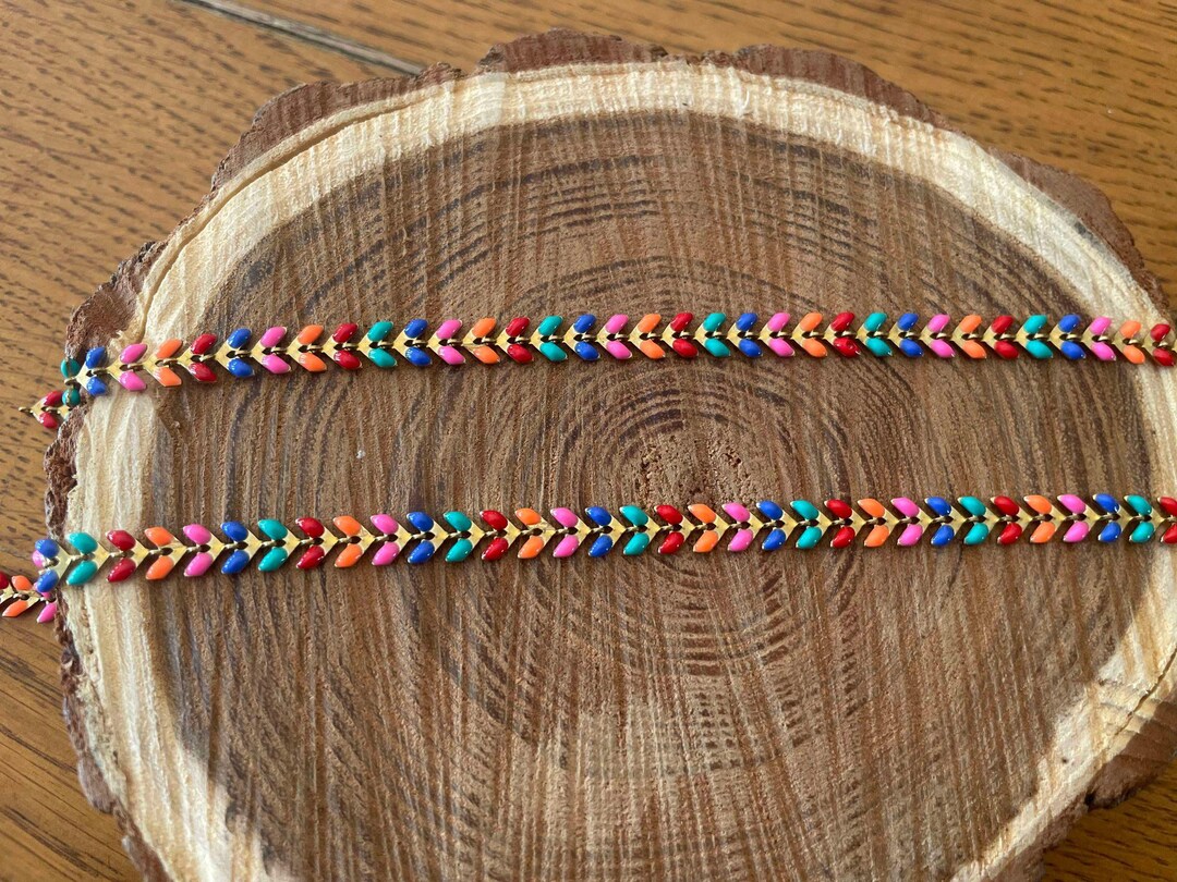 50 Cm Gold Enamelled Chevron Chain - Etsy