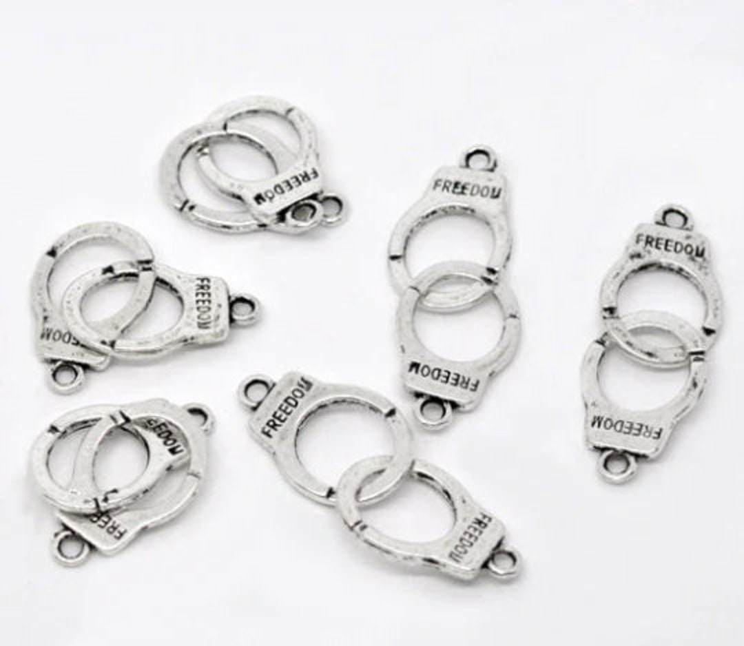 Set of 3 Charms Connectors Handcuff 42x15 Mm in Tibetan Silver - Etsy