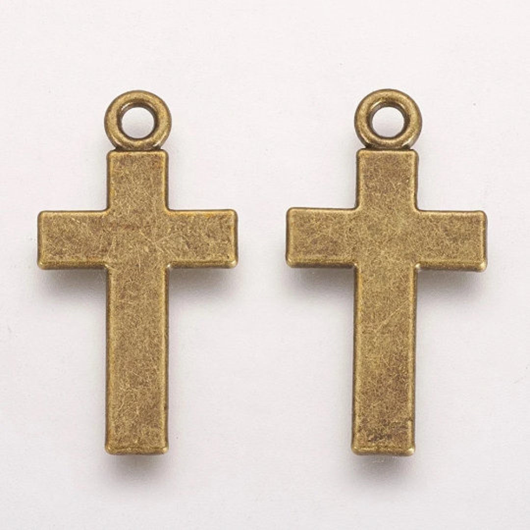 Set of 5 Catholic Christian Cross Pendant Charms 24x13 Mm - Etsy