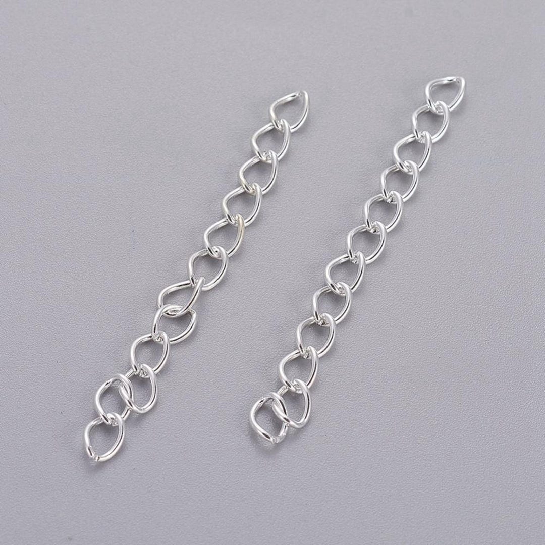 100 Matte Silver Metal Extension Chains Length 5 Cm - Etsy