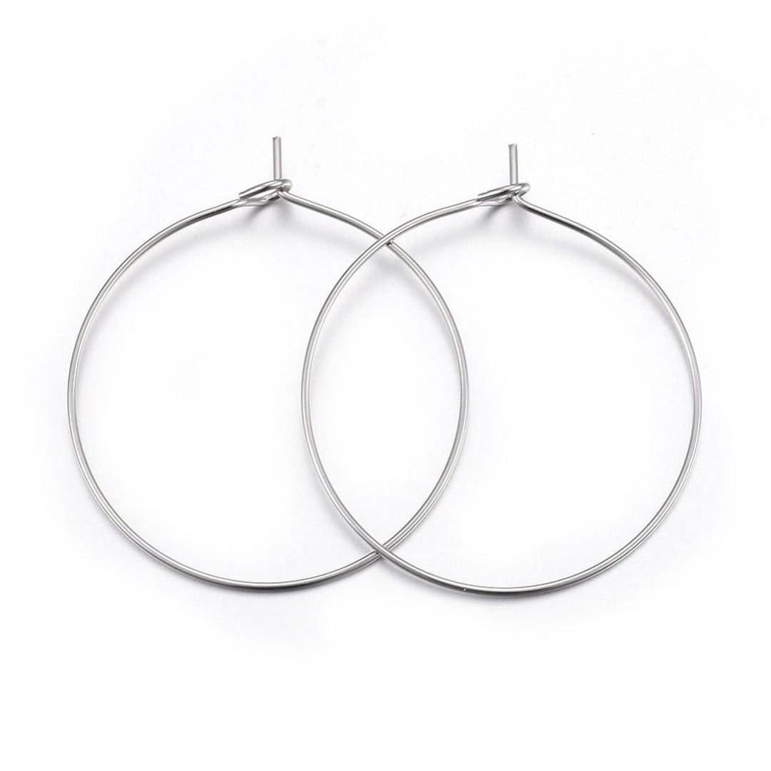 10pcs Stainless Steel Hoop Earring Backs Round Rings 40mm - Etsy