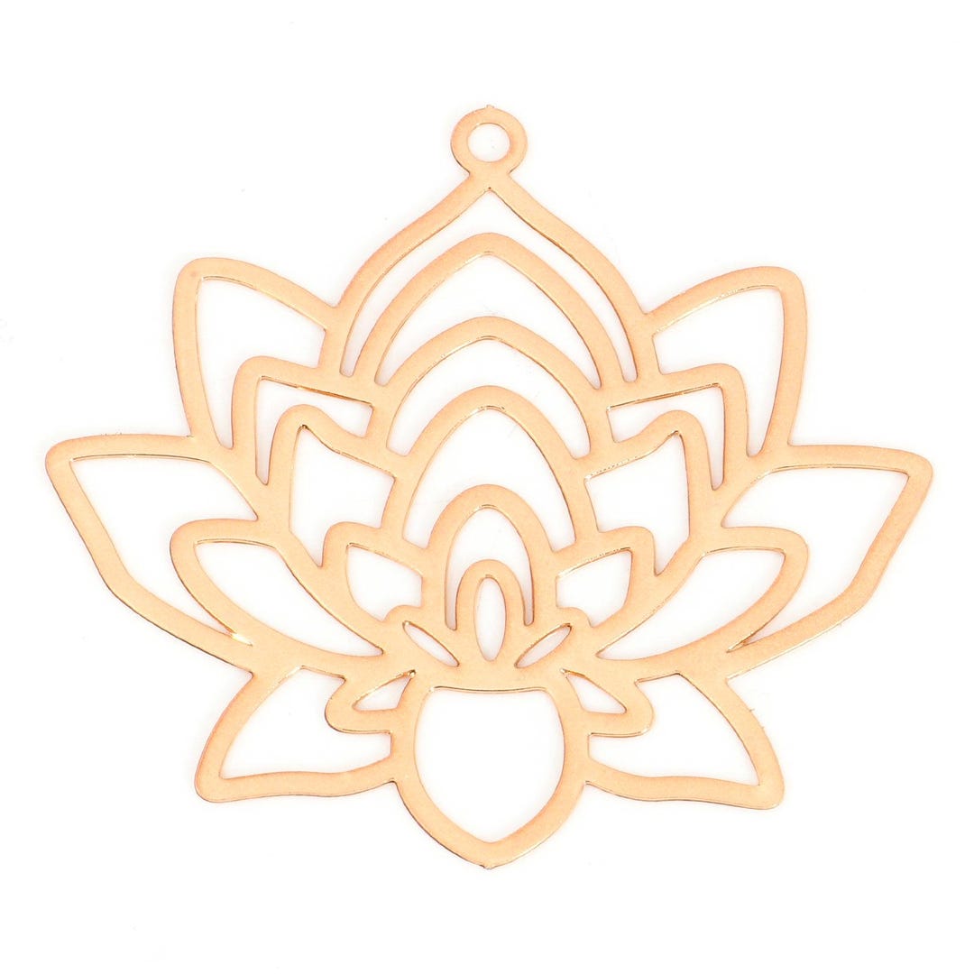 2 Stainless Steel Filigree Lotus Flower Pendants 34x31 Mm - Etsy