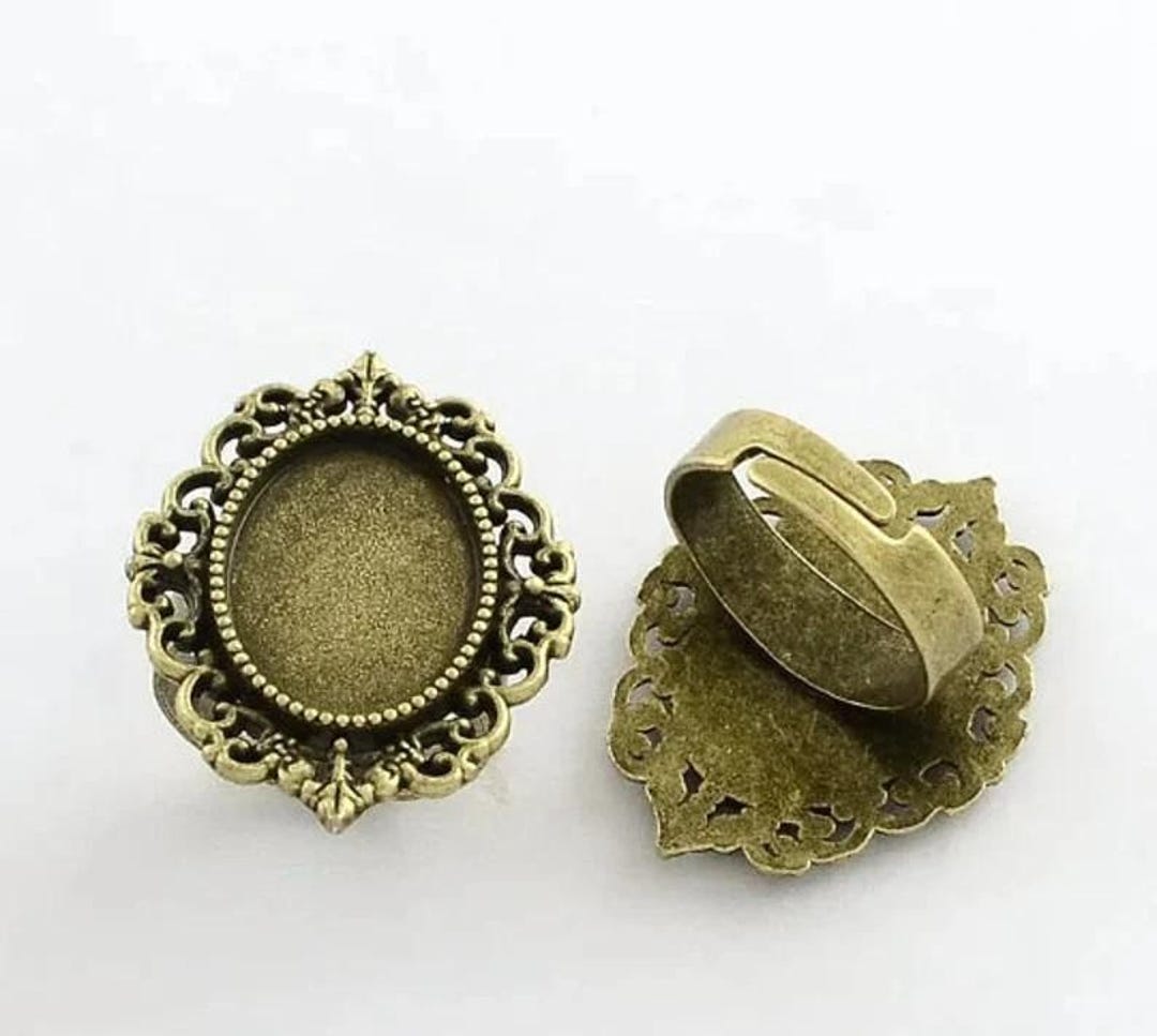 5 Adjustable Bronze Color Ring Supports for 13x18 Mm Cabochon - Etsy