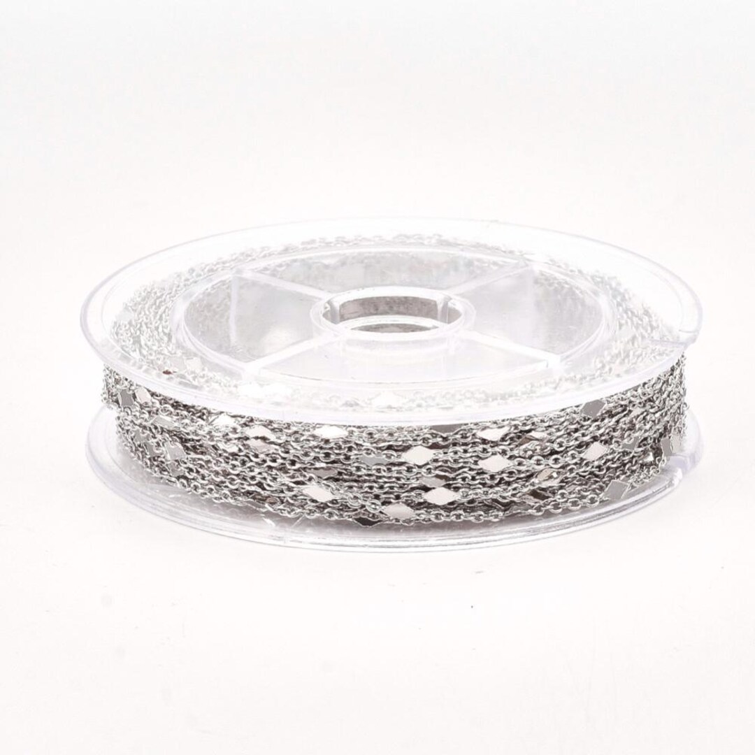 Silver Plated Brass Diamond Chain 1.6x1.2 Mm Sold by the Meter - Etsy