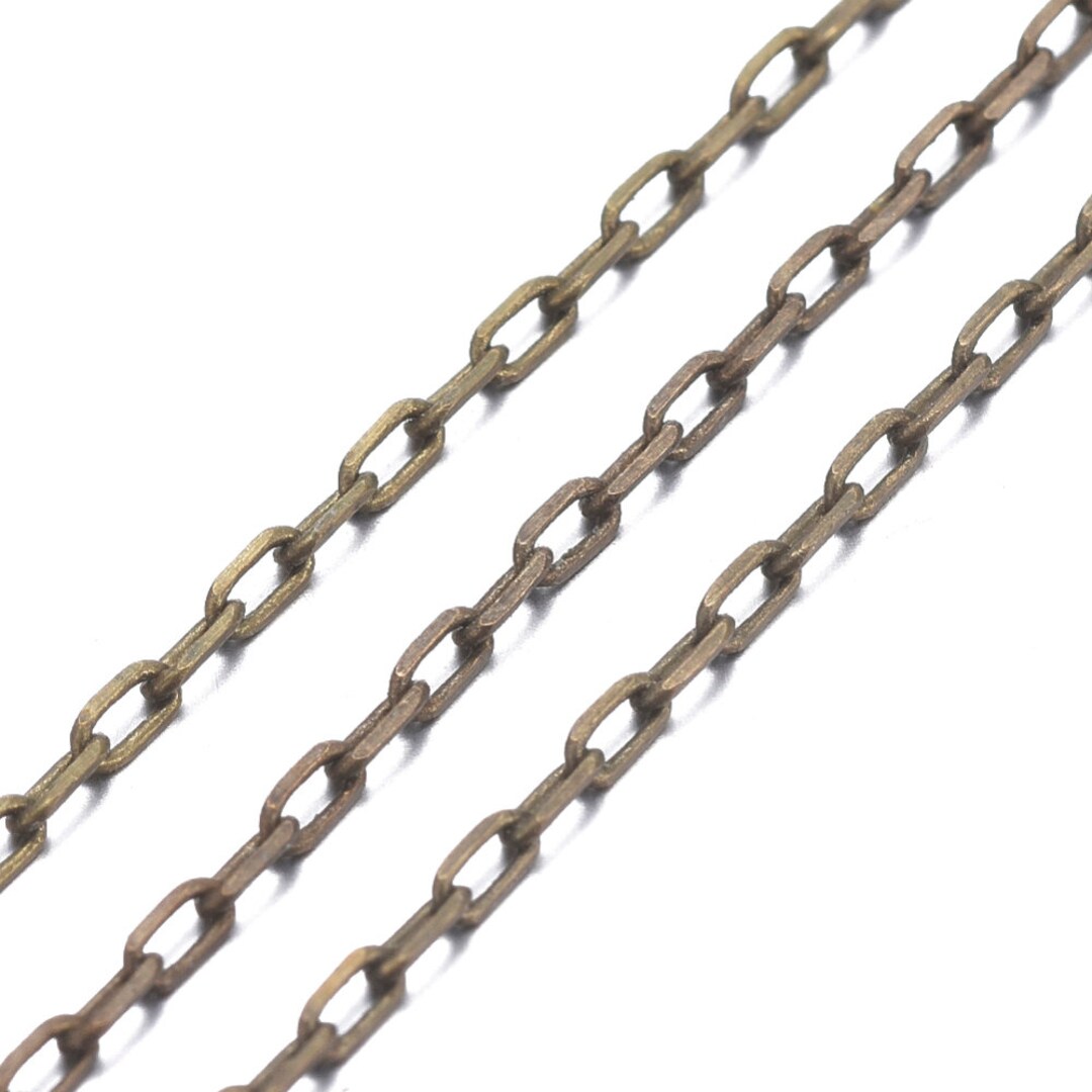 Oval Bronze Cable Chain in Brass 3x1.5 Mm Sold by the Meter - Etsy