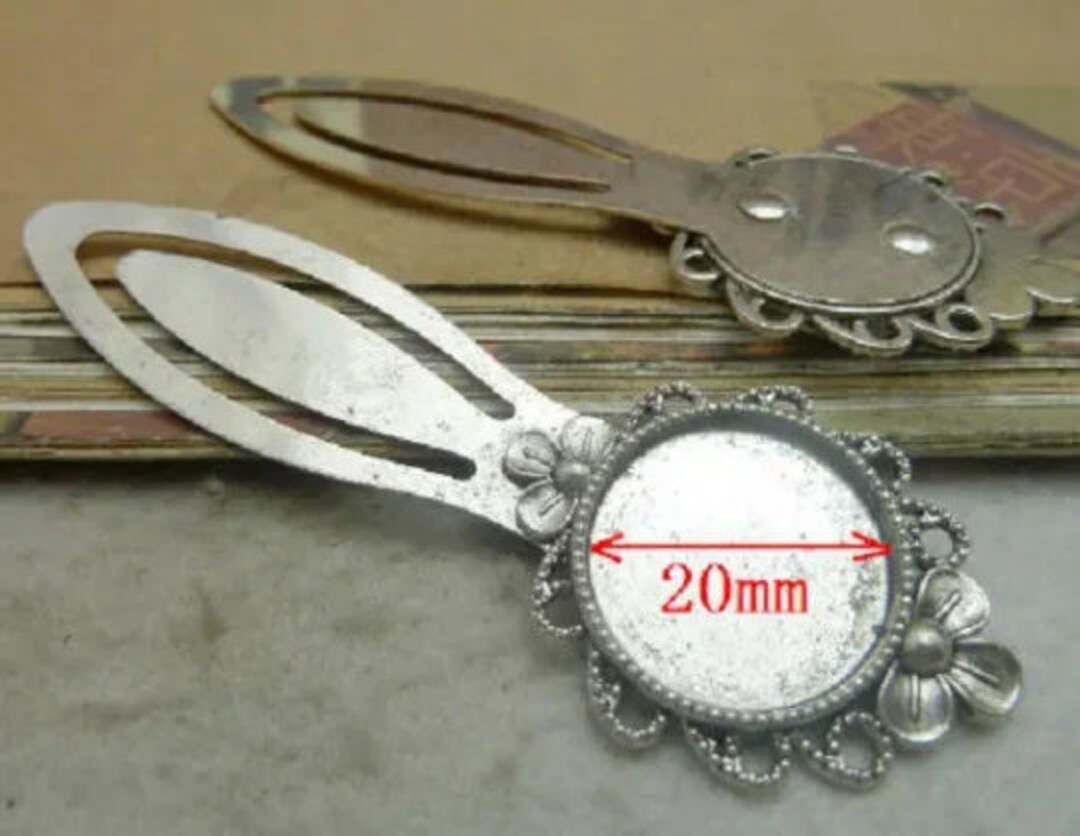 Set of 5 Silver Bookmarks for 20 Mm Cabochon - Etsy