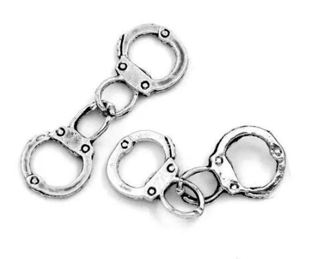 Set of 5 Handcuff Connector Charms 18x12 Mm in Tibetan Silver - Etsy