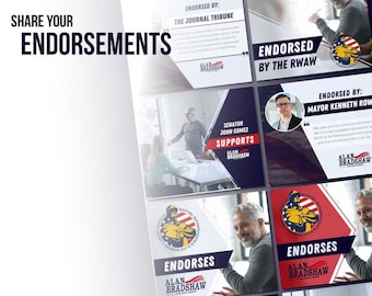 Endorsements - Political Campaign Graphic Templates - Etsy