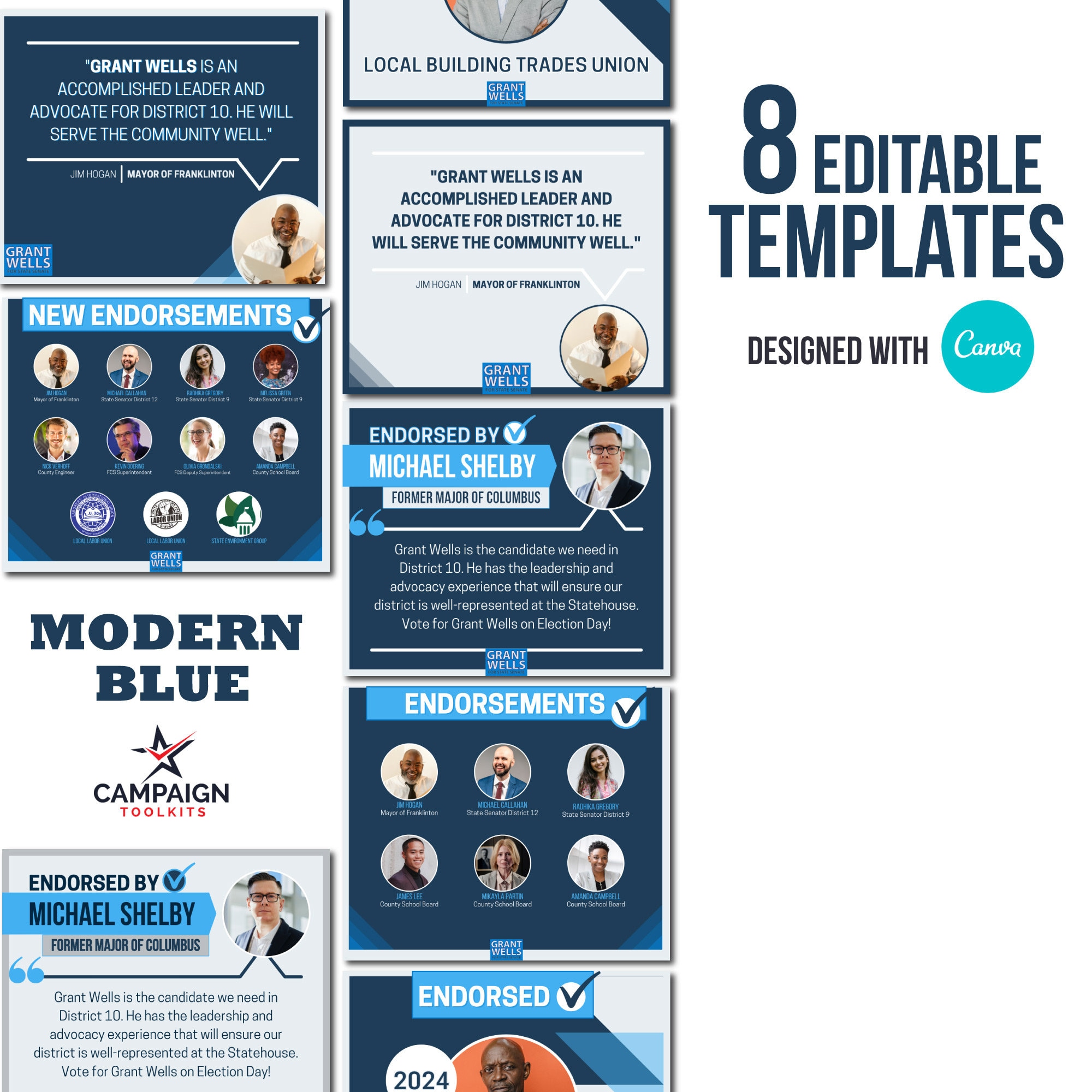 Endorsements - Political Campaign Graphic Templates - Etsy