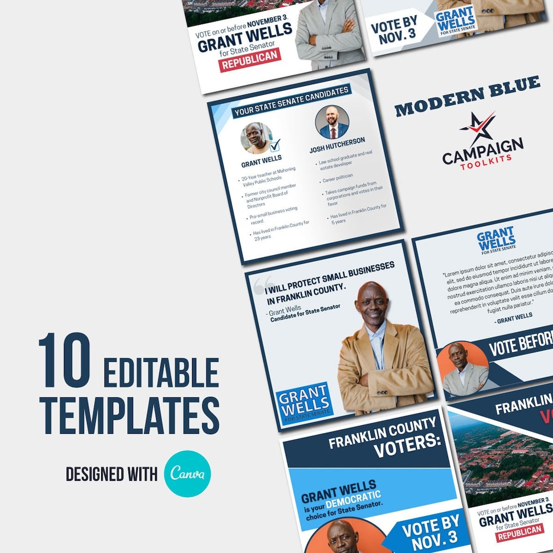 Ads + Social Media Templates for Political Campaign - Etsy