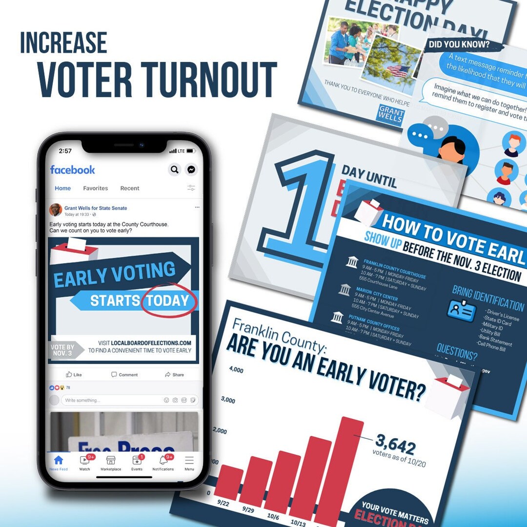 Customizable Voting Graphics for Voter Turnout, Elections, Campaigns - Etsy