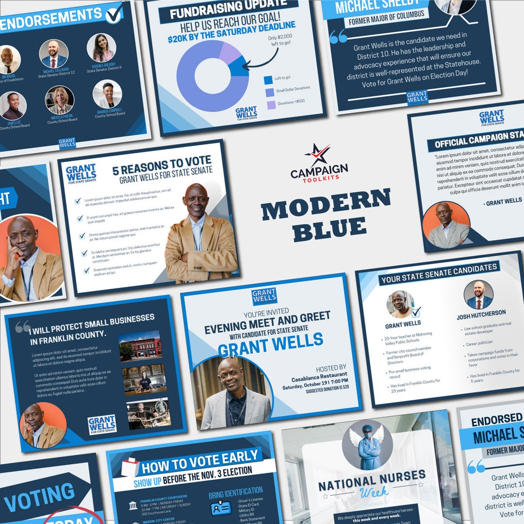 Election Campaign Bundle (88 Political Social Media Graphics for Voter ...