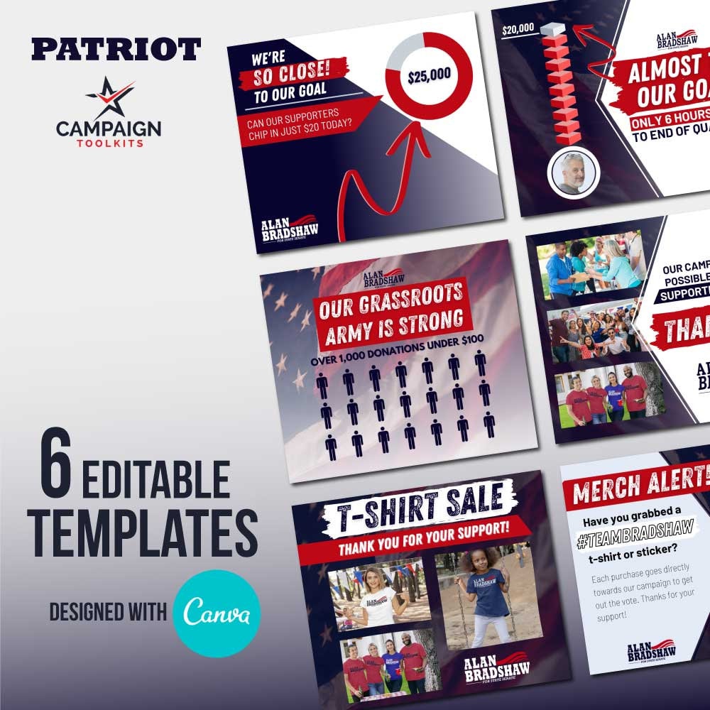 Fundraising Social Media Graphic Templates for Political Campaigns ...
