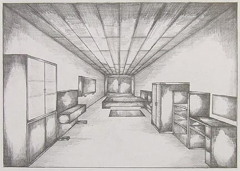1 Point- Perspective Art Lesson Plan - Etsy