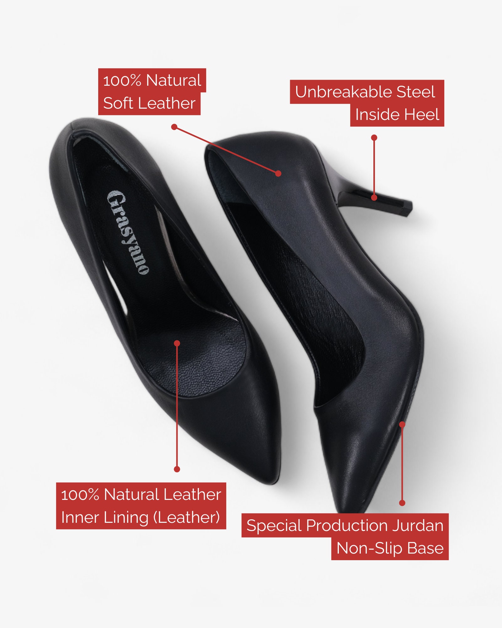 Handmade Black Leather Stiletto – Pointed Toe Heel, Classic Work Shoe ...