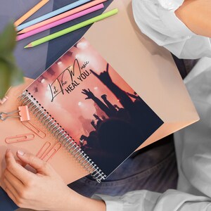 Spiral Notebook "let the Music Heal You," 118 Ruled Line Pages Designer ...