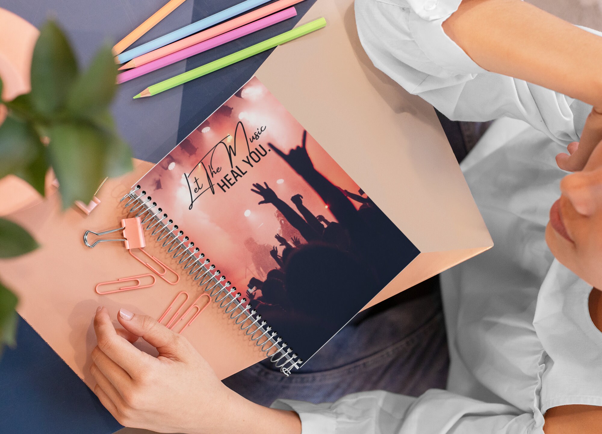 Spiral Notebook "let the Music Heal You," 118 Ruled Line Pages Designer ...