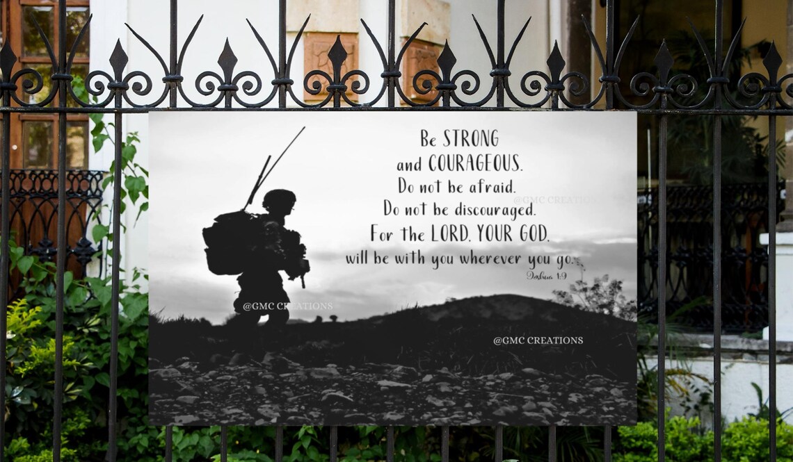 Designer Banner Flag be Strong and Courageous - Etsy