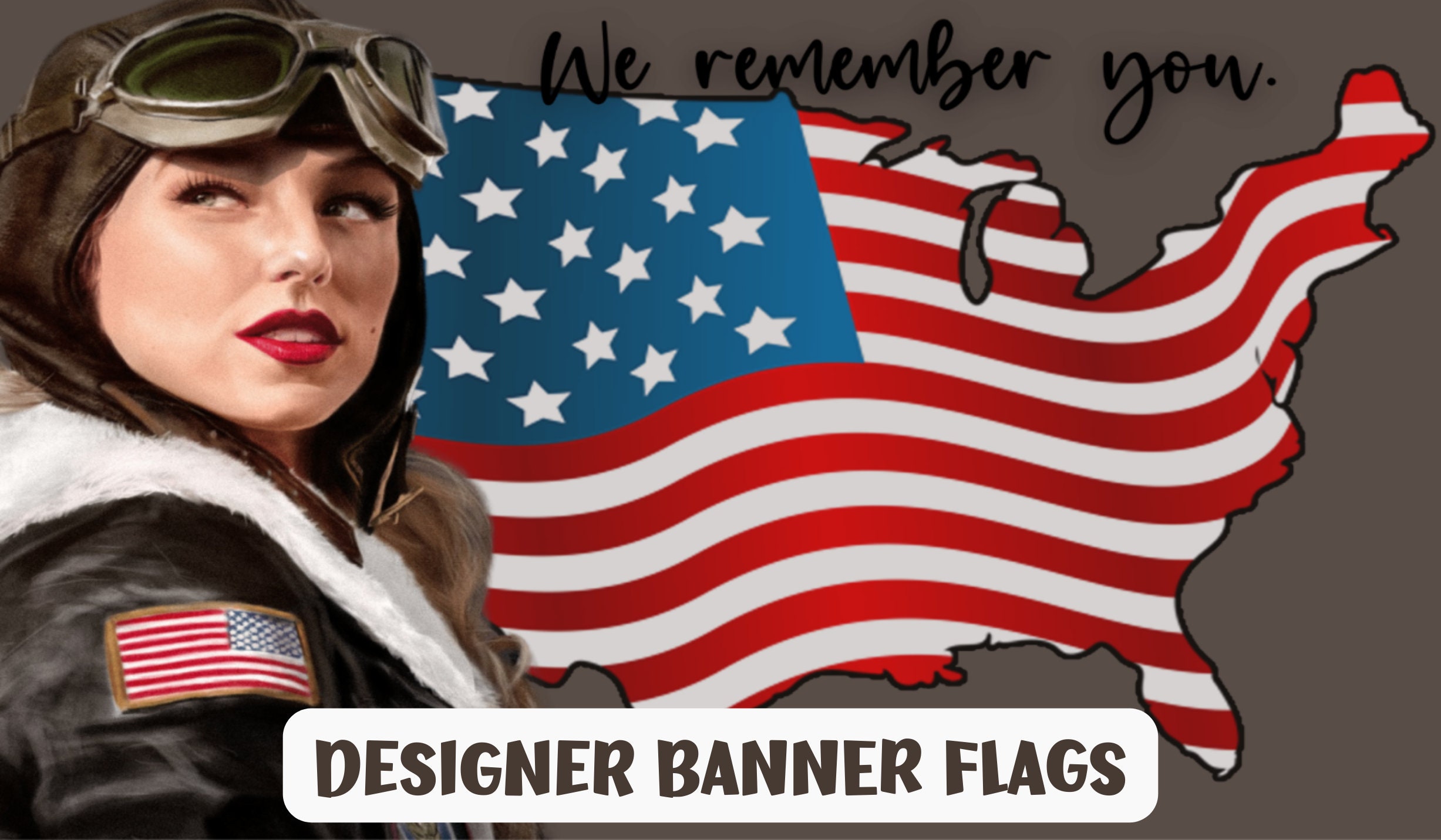 Designer Banner Flag - "we Remember You" - Flag for Memorial Day ...