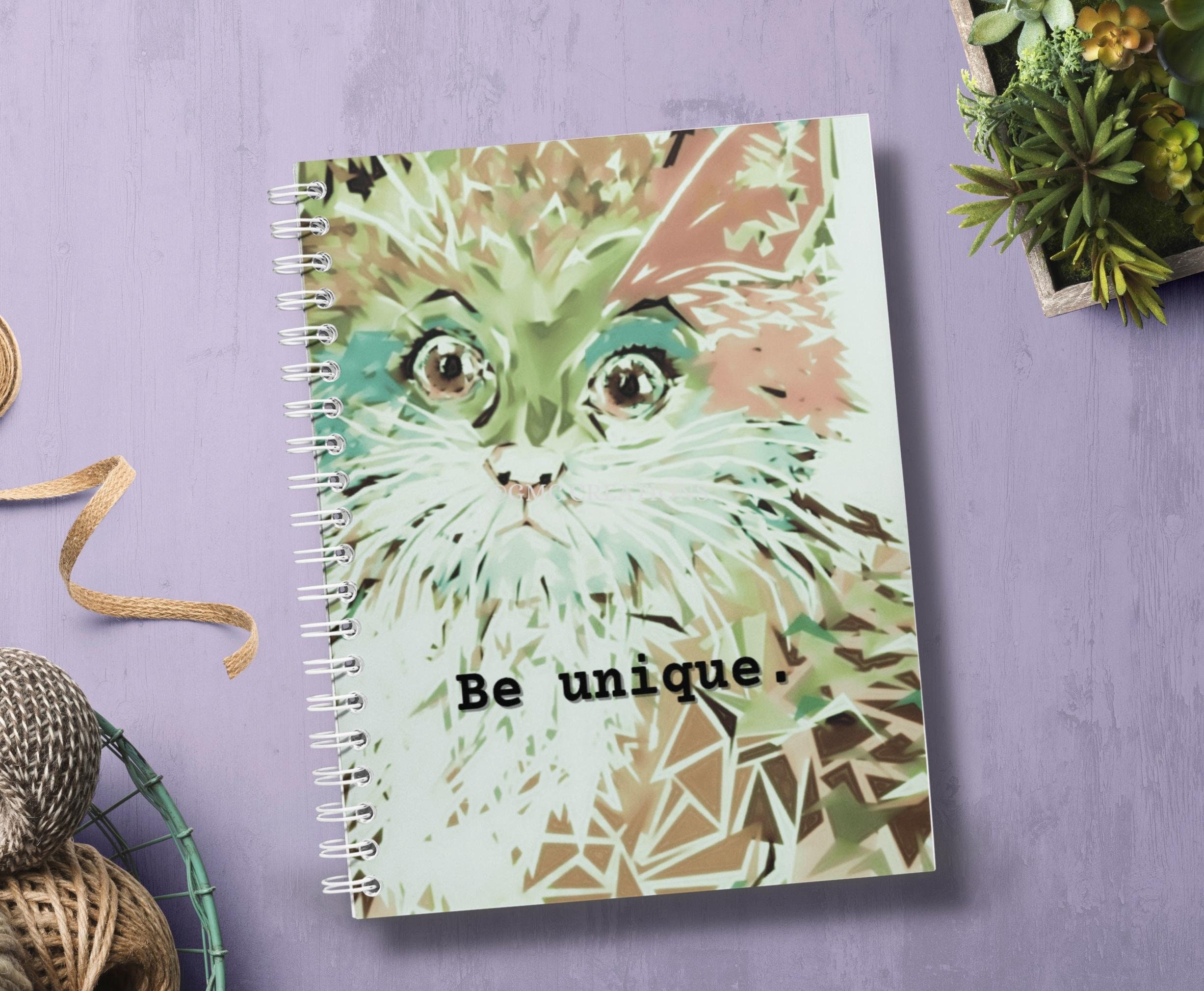 Spiral Notebook Polygon Art Cute Cat be Unique, Adorable Polygon Art ...