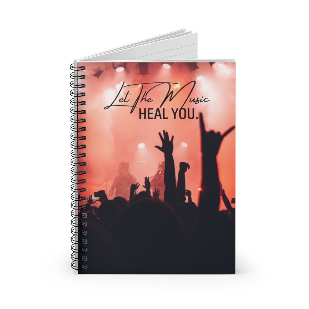 Spiral Notebook "let the Music Heal You," 118 Ruled Line Pages Designer ...