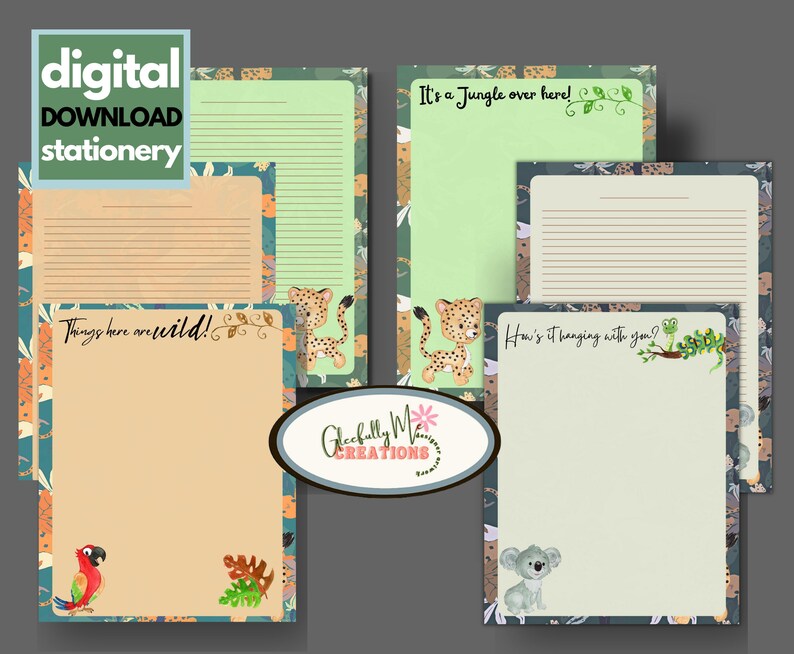 Printable Instant Access Designer Stationery Pack, Featuring Cute ...