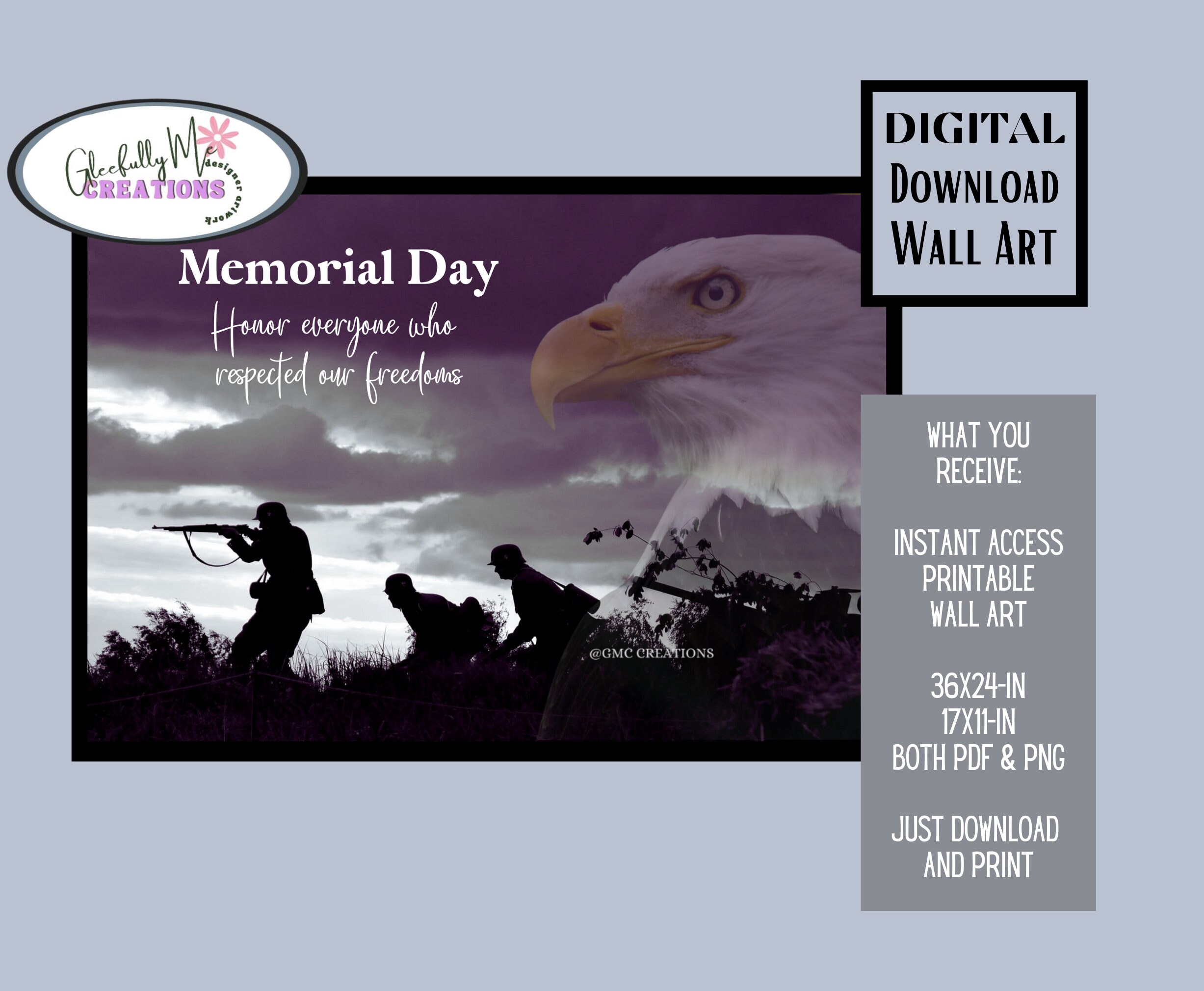 Digital Downloadable Memorial Day Poster, Honor Everyone Who Respected ...