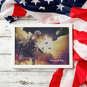 Digital Downloadable Memorial Day Wall Art, Printable We Remember You ...