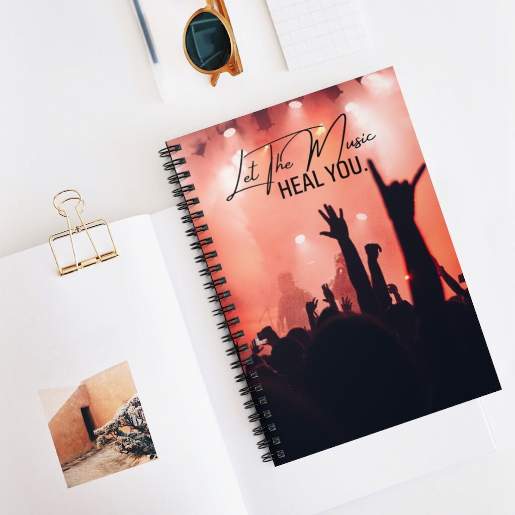 Spiral Notebook "let the Music Heal You," 118 Ruled Line Pages Designer ...